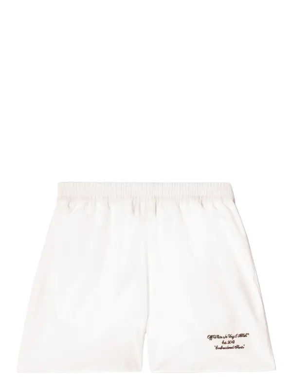 Off-White Embroidered Poplin Shorts - White