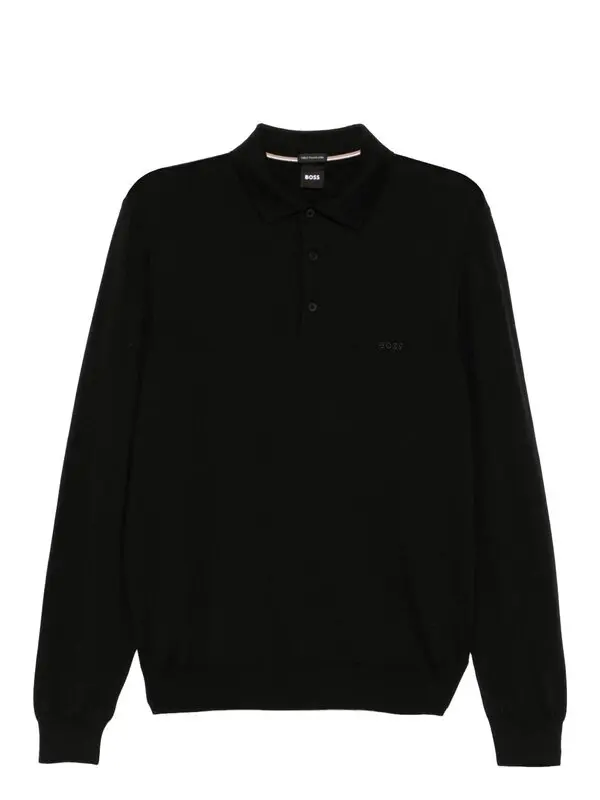 BOSS Polo Sweater - Black