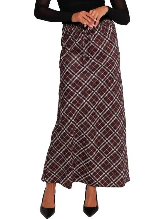PETAL & PUP Sandra Maxi Skirt - Brown Check