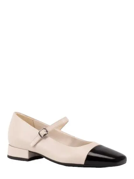 VAGABOND SHOEMAKERS Debbi Cap-toe Mary Jane - Off White/ Black