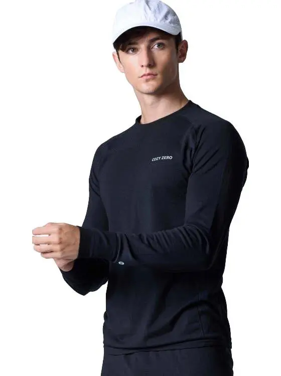 COZY ZERO Tech Merino Classic Fit Long Sleeve Base Layer - Black