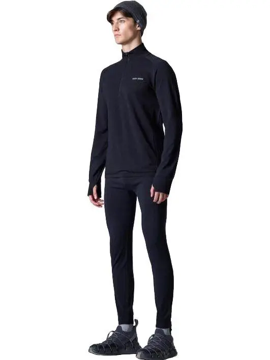 COZY ZERO Tech Merino Half Zip Base Layer - Black