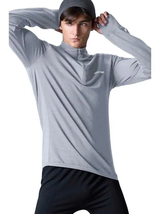COZY ZERO Tech Merino Half Zip Base Layer - Glacier Gray
