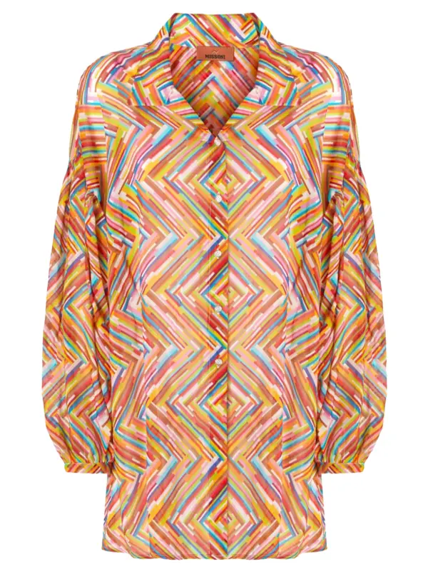 Missoni Printed Shirt Dress - Orange