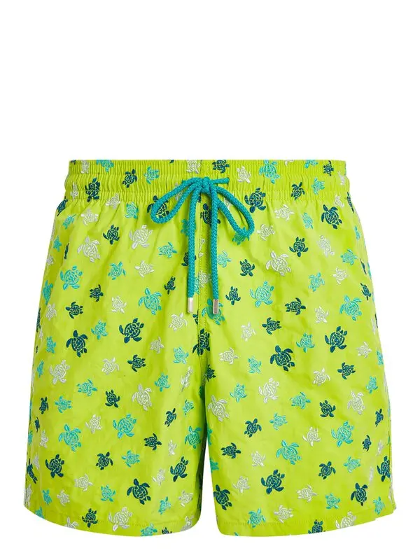 Vilebrequin Turtle Embroidered Mistral Swim Shorts - Green