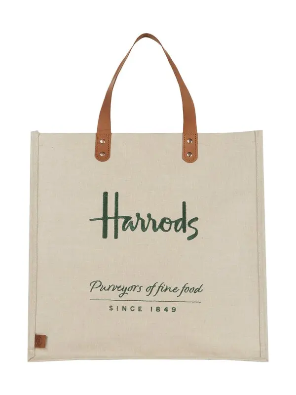 Harrods Jute And Cotton Shopper Bag - Neutral
