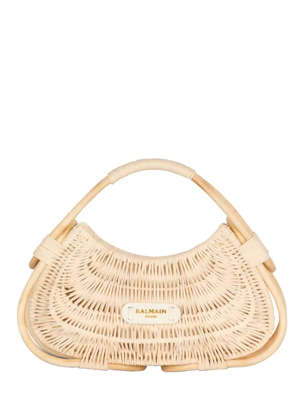 Balmain Medium Wicker Jolie Madame Top-handle Bag - Beige