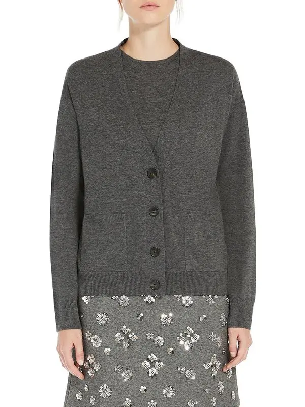 Max Mara Decano Wool & Cashmere Cardigan - Medium Grey