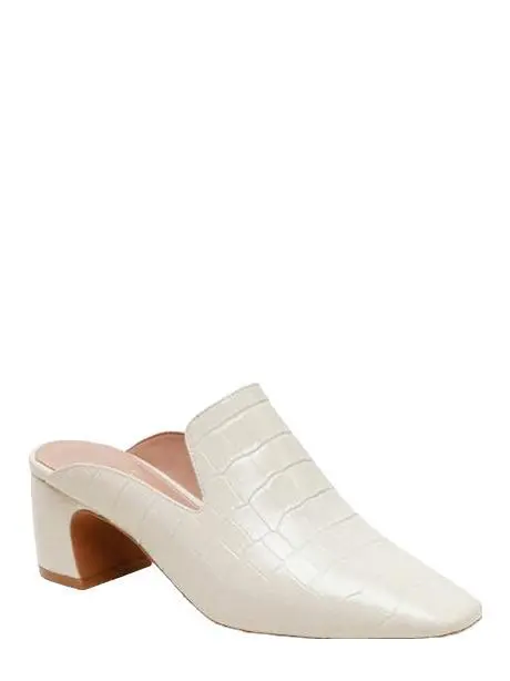 Linea Paolo Giselle Croc Embossed Mule - Ivory