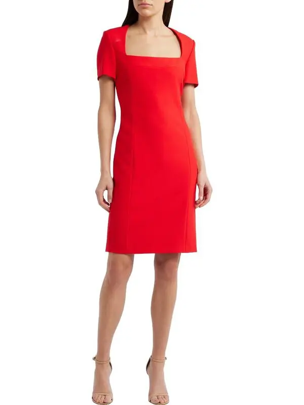 Hugo Boss Domingana Sheath Midi Dress - Goji Berry