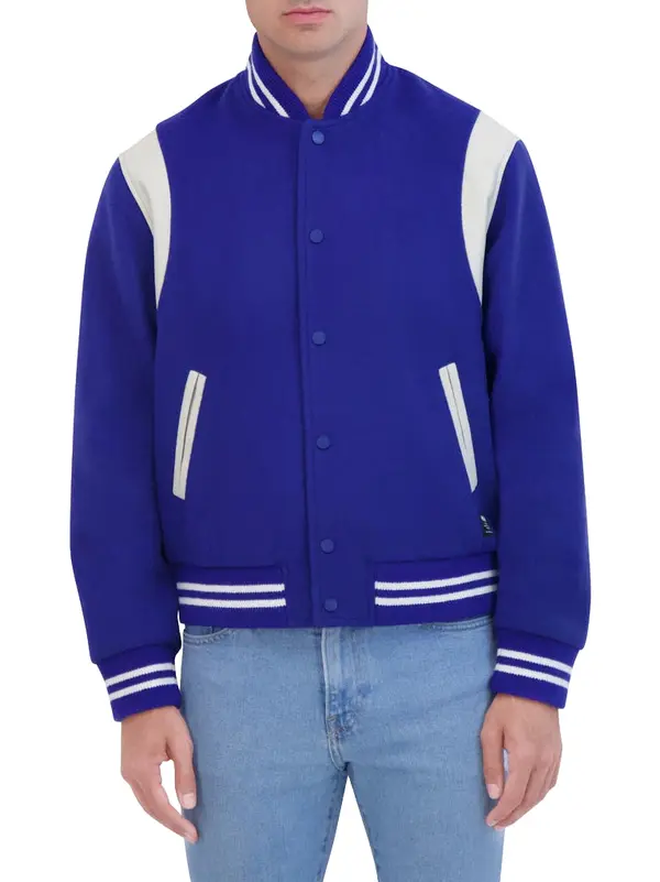 Hudson Jeans Wool Varsity Jacket - Royal