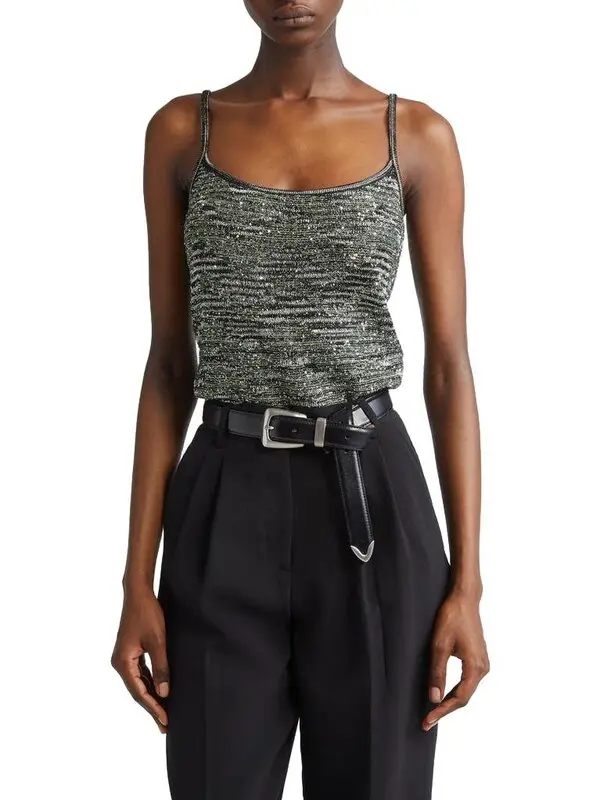 Missoni Space Dye Stripe Knit Camisole - Space Dyed Black/ Green