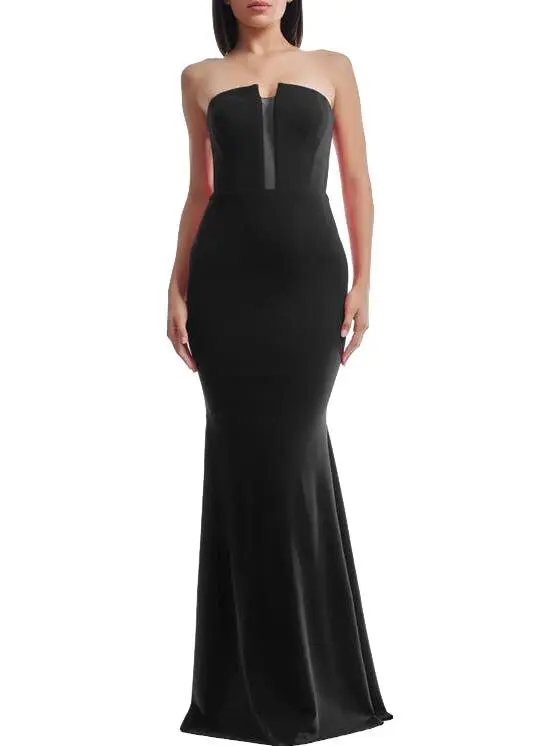 Dress The Population Izzy Strapless Mermaid Gown - Black