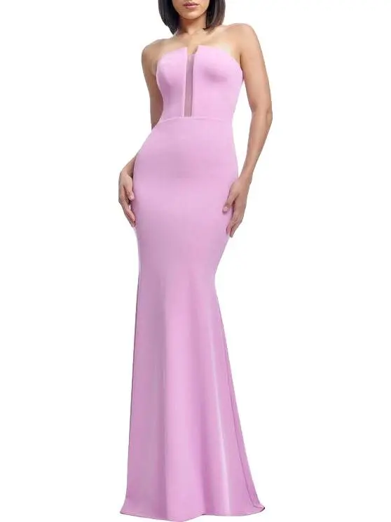 Dress The Population Izzy Strapless Mermaid Gown - Lavender
