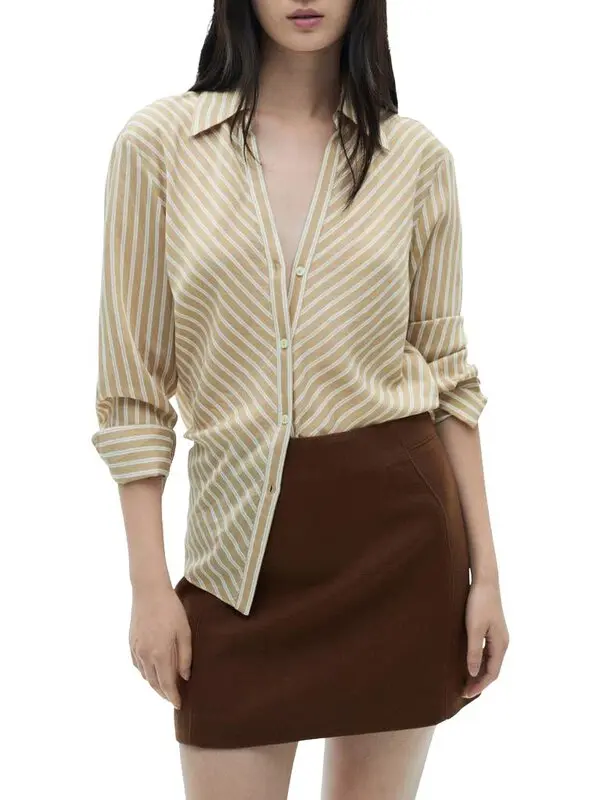 Mango Wool-blend Miniskirt - Brown