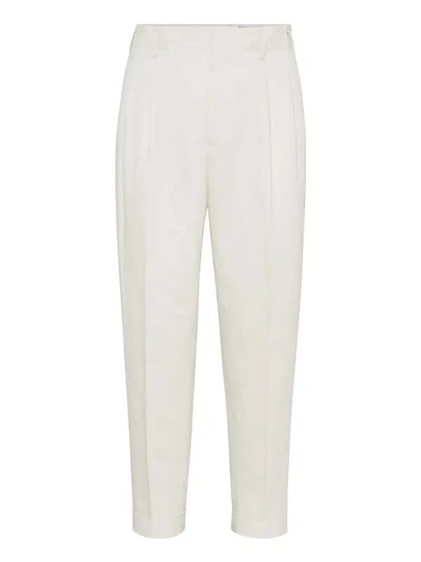 Brunello Cucinelli Gabardine Trousers - White