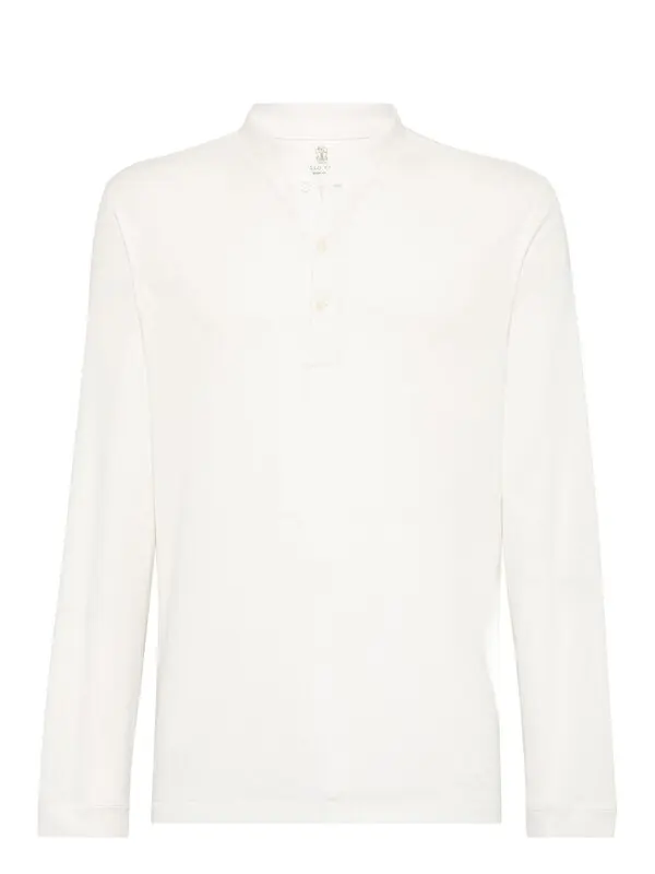 Brunello Cucinelli Long-sleeved Henley T-shirt - White