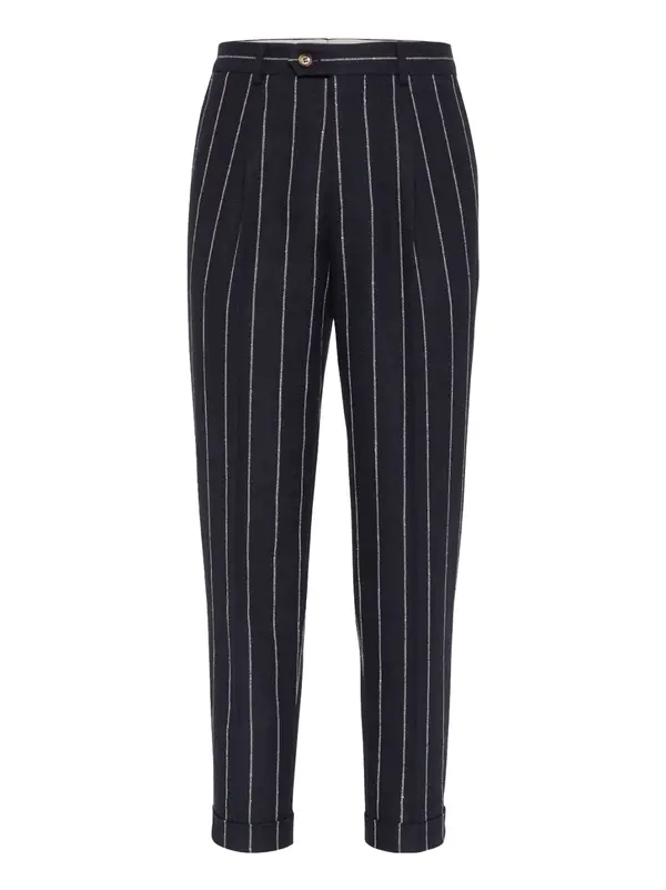 Brunello Cucinelli Striped Trousers - Blue
