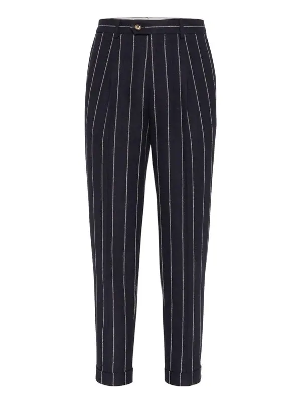 Brunello Cucinelli Striped Trousers - Blue