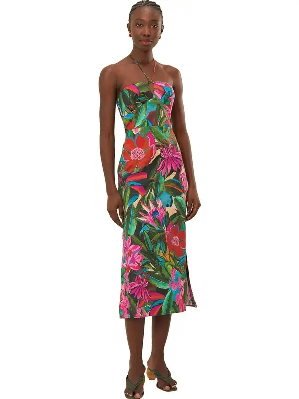 Farm Rio Jardin De Reve Organic Cotton Midi Dress - Jardin De Reve Multicolor