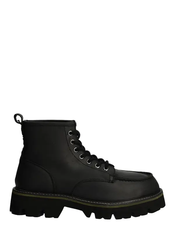 BLAUER. Leather Ankle Boots - Black