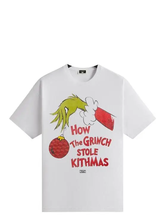 Kith X The Grinch Book Title Vintage Tee Shirt - White