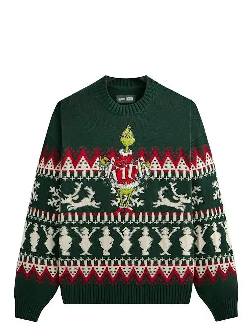 Kith X The Grinch Fair Isle Lewis Crewneck Sweatshirt - Stadium