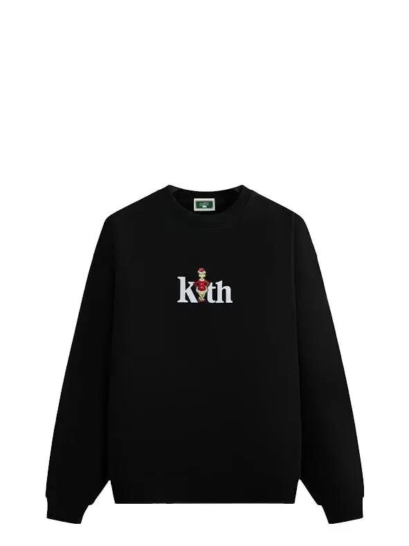 Kith X The Grinch Serif Nelson Crewneck Sweatshirt - Black Beauty
