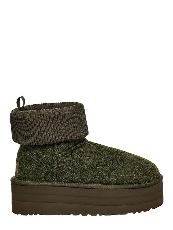 UGG Classic Mini Platform Felted Boots - Forest Night