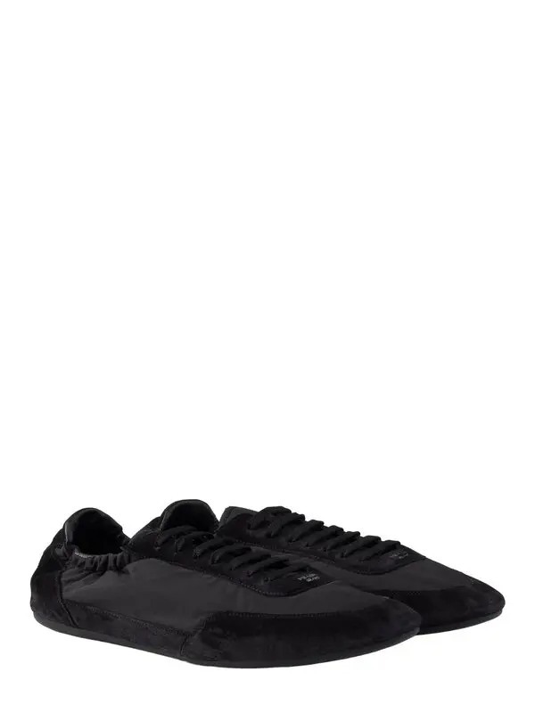 Prada Collapse Re-nylon And Suede Sneakers - Black