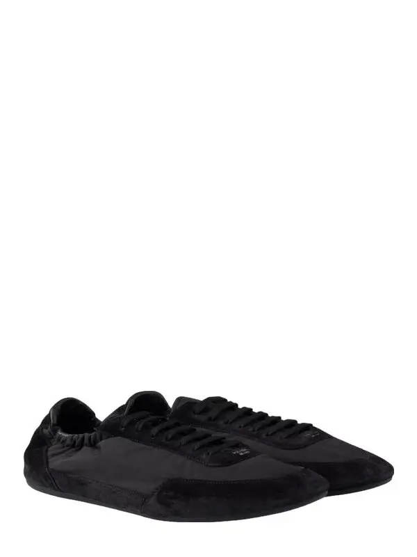 Prada Collapse Re-nylon And Suede Sneakers - Black