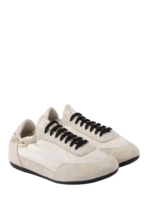 Prada Collapse Re-nylon And Suede Sneakers - Neutral