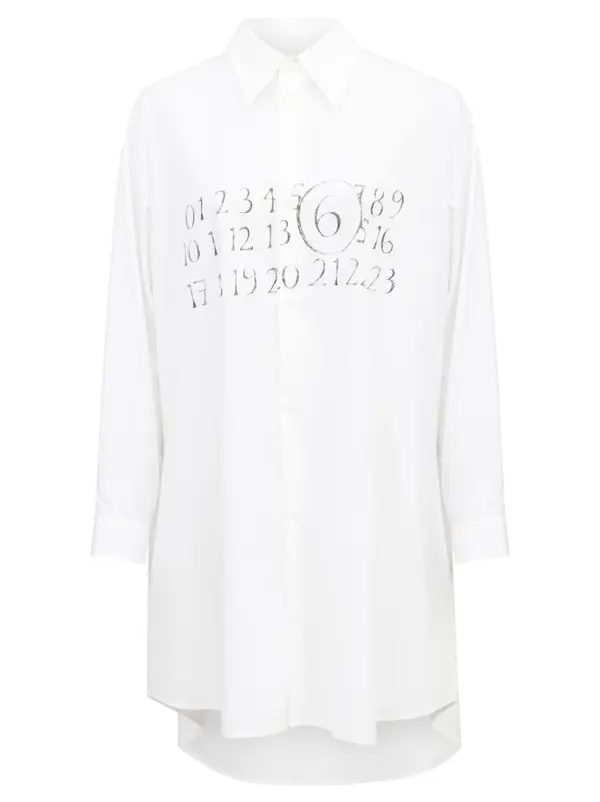 MAISON MARGIELA Signature Numbers Shirt Dress - White