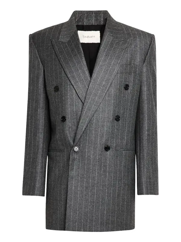 Saint Laurent Pinstripe Sport Coat - Neromulti