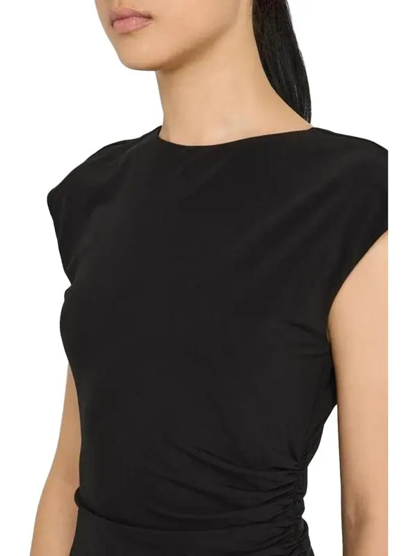 Emporio Armani Ruched Jersey Dress - Black