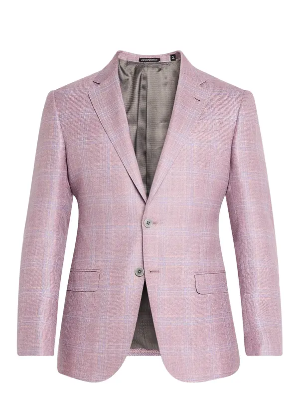 Emporio Armani Textured Plaid Sport Coat - Pastel Pink