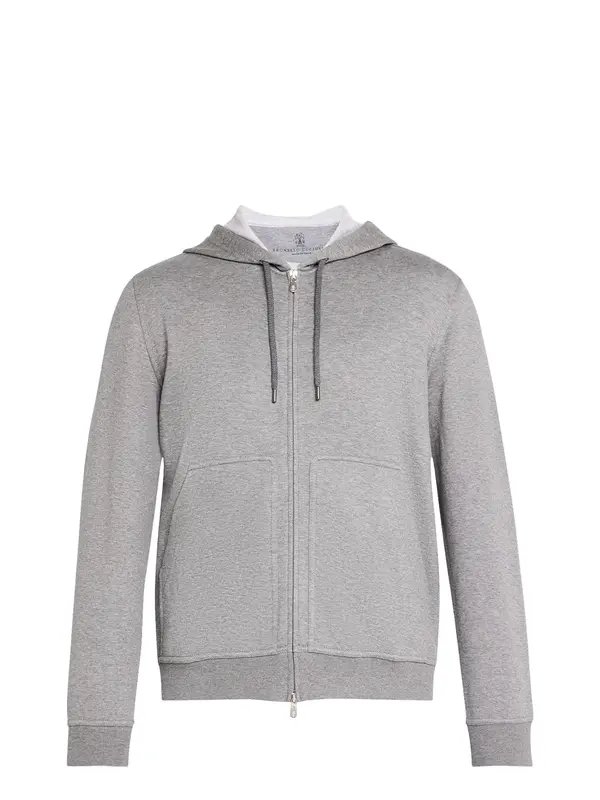 Brunello Cucinelli Full-zip Hooded Sweatshirt - Dark Grey