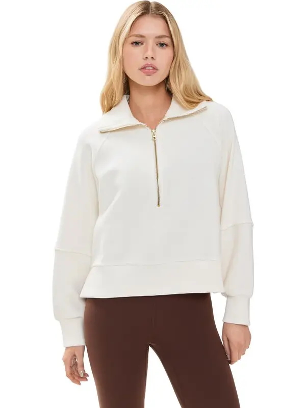 Varley Milano Half Zip Sweat - Ivory
