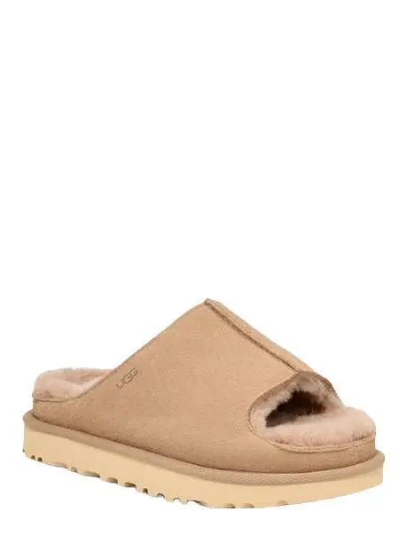 UGG Greenport Genuine Shearling Lined Slide Sandal - Sand