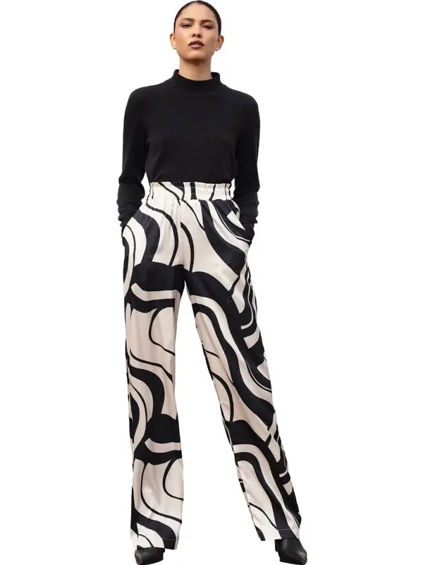 DIARRABLU Leer Palazzo Pants - Luze Noir