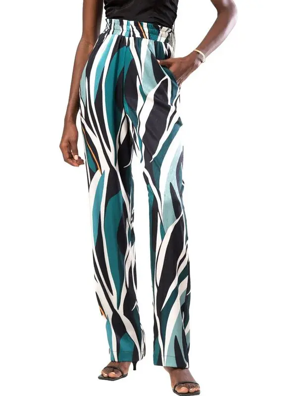 DIARRABLU Leer Palazzo Pants - Petal Teal