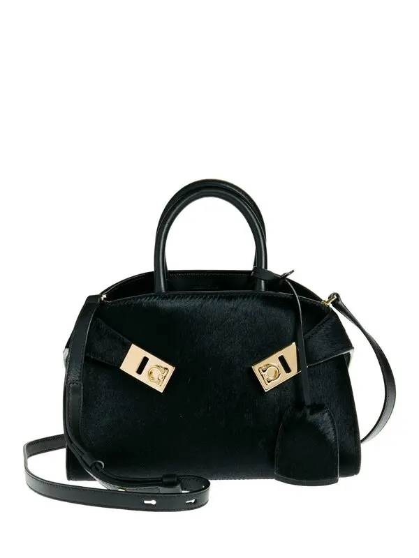 FERRAGAMO Mini Hug Top Handle Satchel - Nero