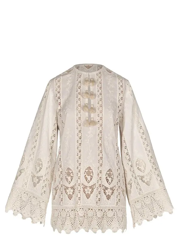 Johanna Ortiz Vision Seeking Embroidered Mini Dress - Ivory