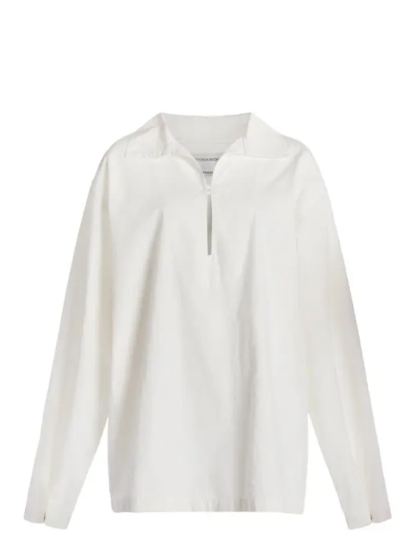 Victoria Beckham Wide-collar Denim Top - White