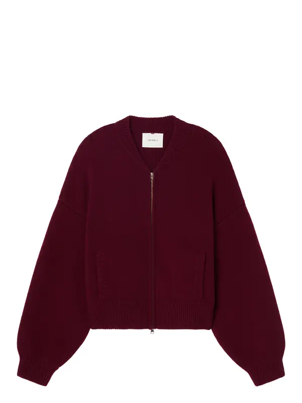 LISA YANG Kirsti Cardigan Jacket - Deep Plum