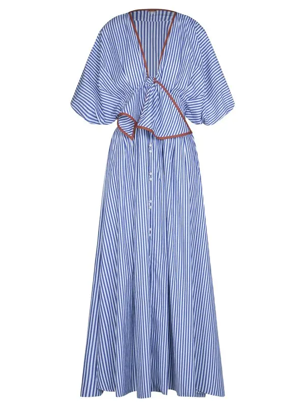 Johanna Ortiz Endless Spring Cotton Midi Dress - Stripe