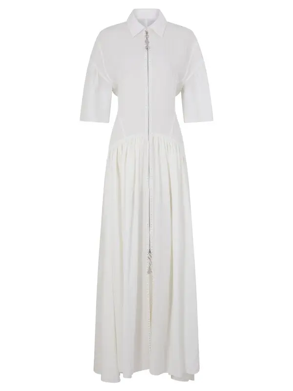 Rabanne Crepe Maxi Dress - Off-white