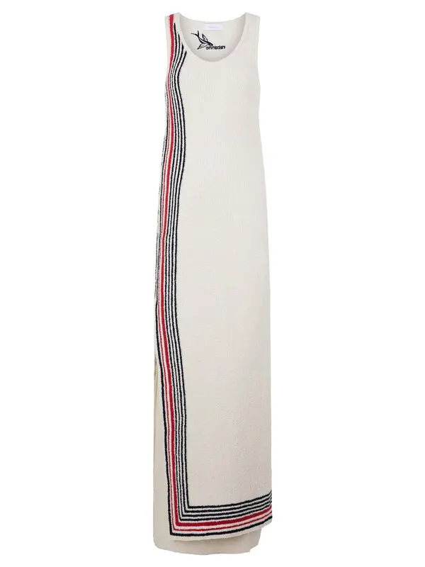 Rabanne Detailed Cotton-blend Maxi Dress - Stripe