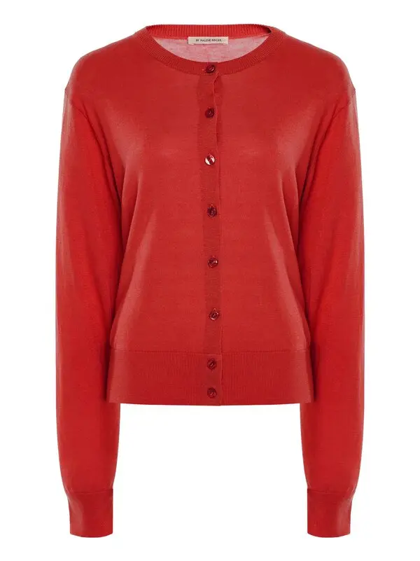 BY MALENE BIRGER Montie Knit Tencel-wool Cardigan - Red