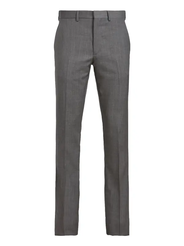 Ralph Lauren Purple Label Pressed-crease Tapered Trousers - Grey